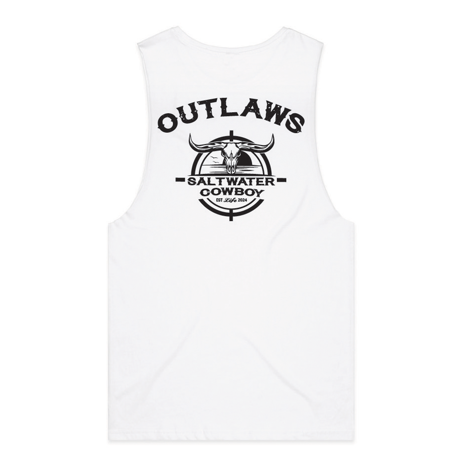 Outlaws Muscle Tank | Aboriginal Brand Saltwater Cowboy Life